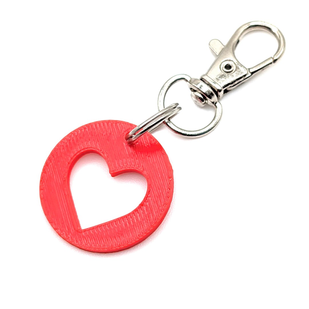 Cute Heart Keychain, 3D Printed, Valentine - Etsy