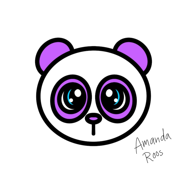 Purple Panda Clipart, Panda Vector Image (SVG File) - Etsy
