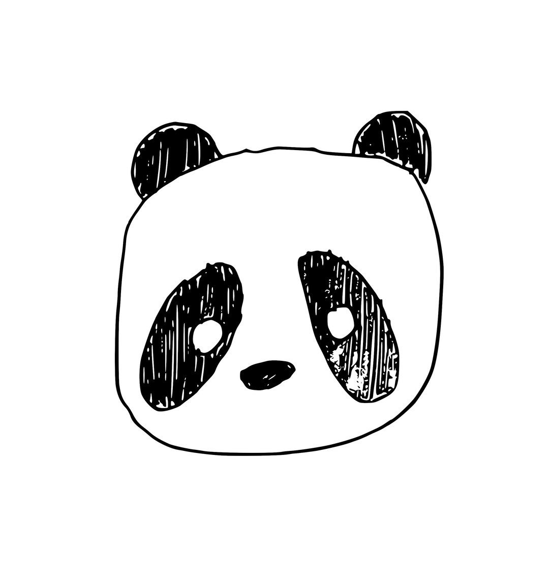 Cute Panda Face SVG (original Drawn With Marker) - Etsy