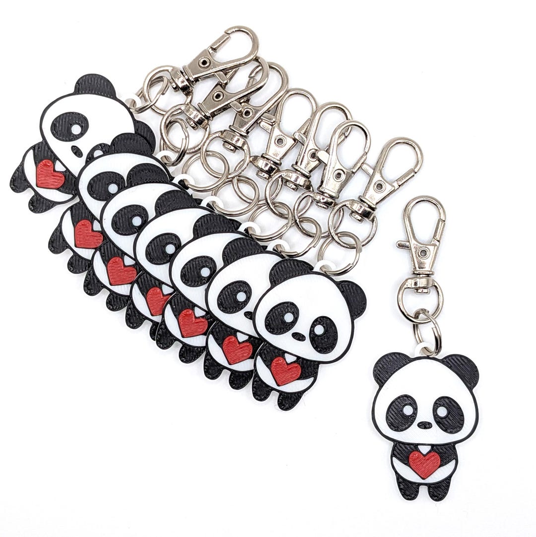 Party Pack - Giant Panda With Heart Keychains - Packs of 8 - Etsy