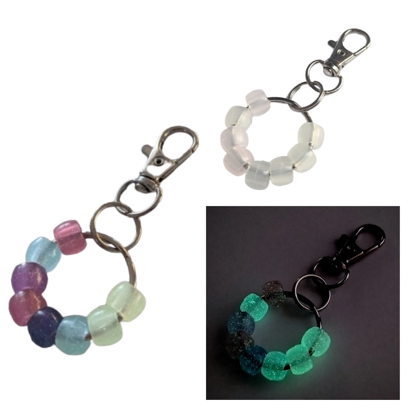 Pony Bead Keychain Fidget With Claw Clasp, Multiple Styles, Sensory Toy ...