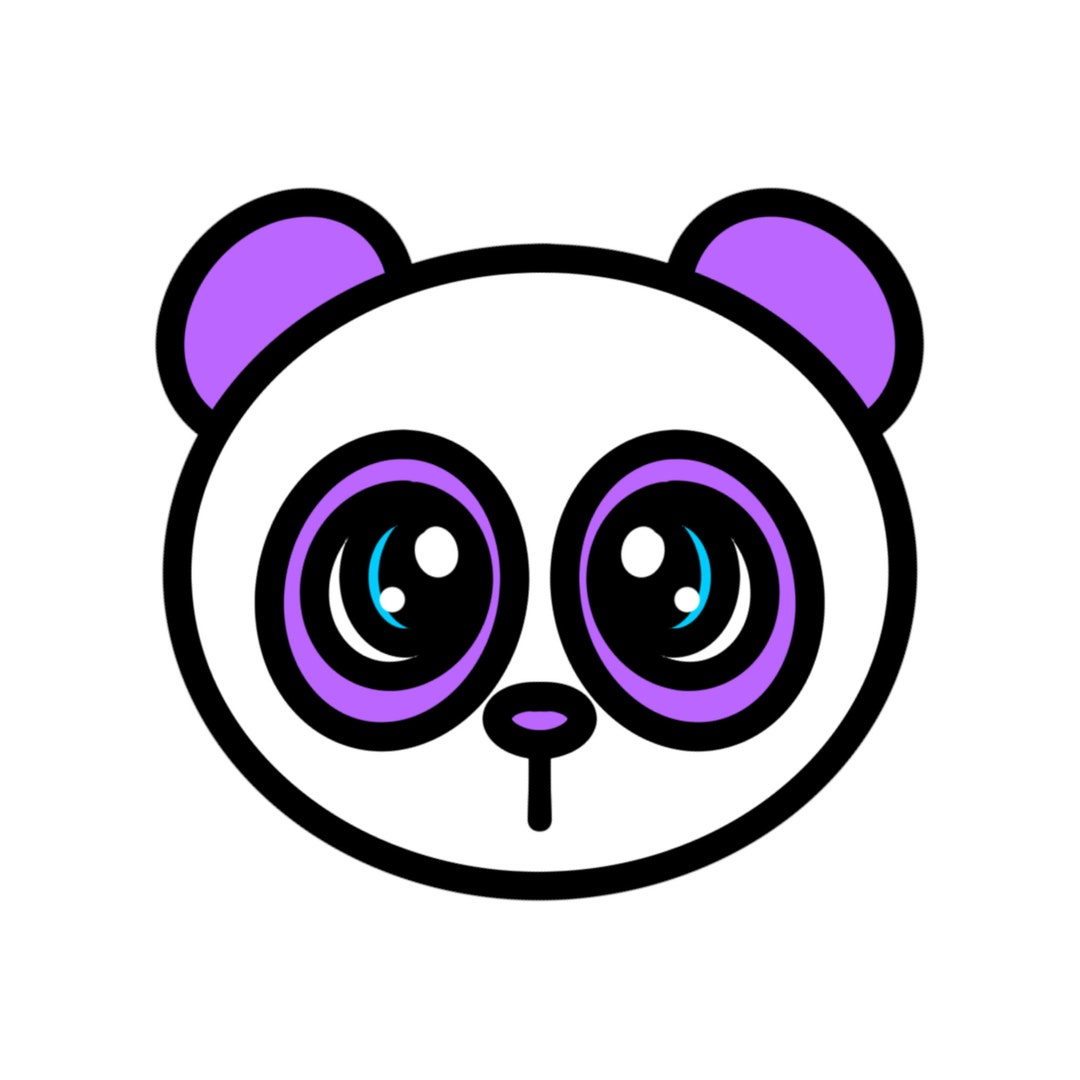 Purple Panda Clipart, Panda Vector Image (SVG File) - Etsy