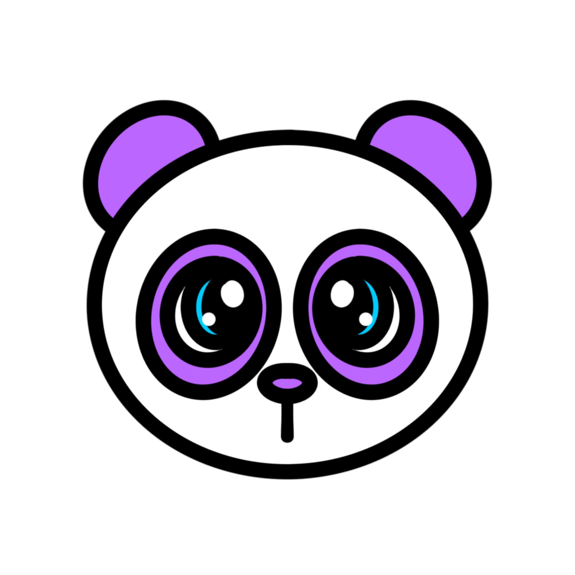 Purple Panda Clipart, Panda Vector Image (SVG File) - Etsy