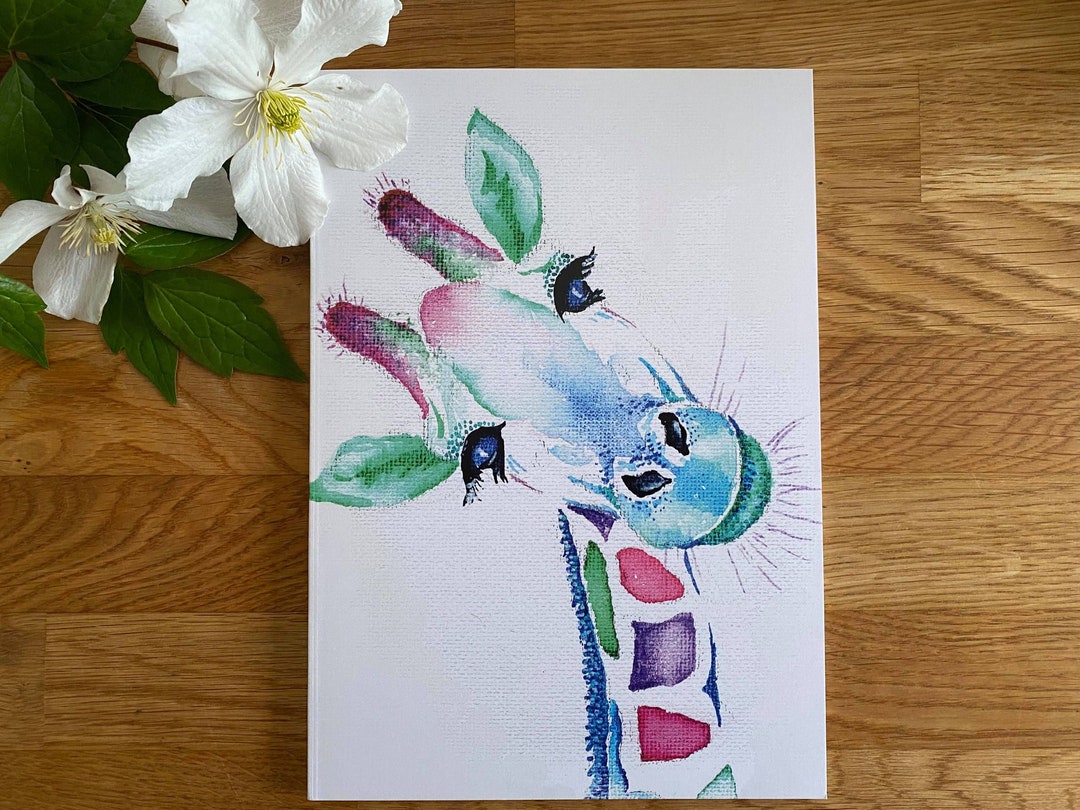 Giraffe Notebook, Recycled A5 A4 Notebook, Wildlife Journal, Wildlife ...