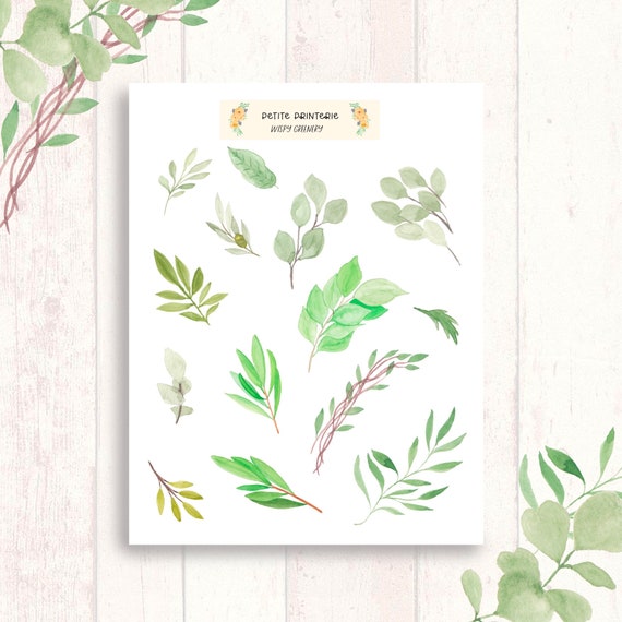 Wispy Greenery Stickers Foliage Sticker Sheet Plant Stems - Etsy