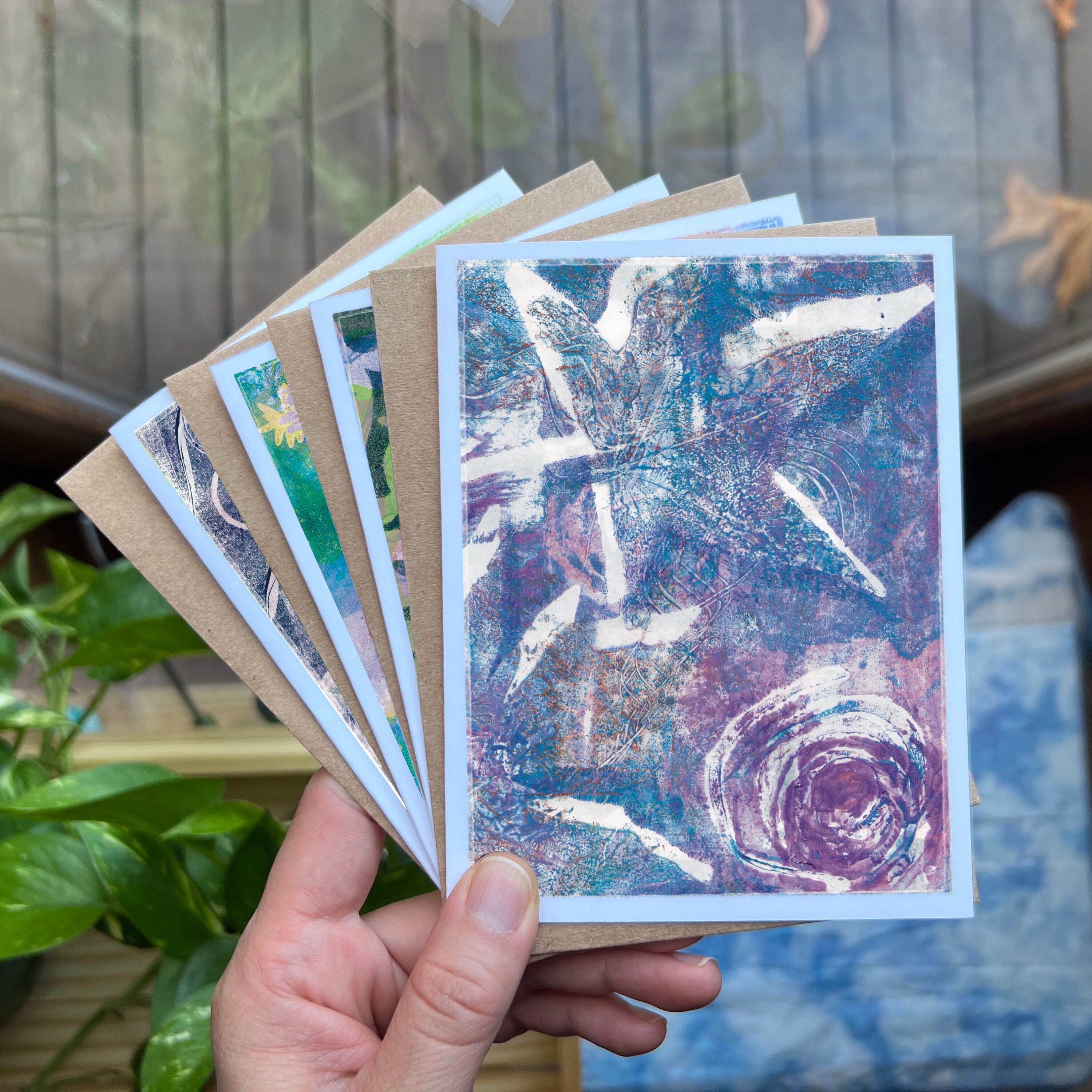 Unique Botanical Spring Card Set, Nature Imprints, Blank Inside, Images ...