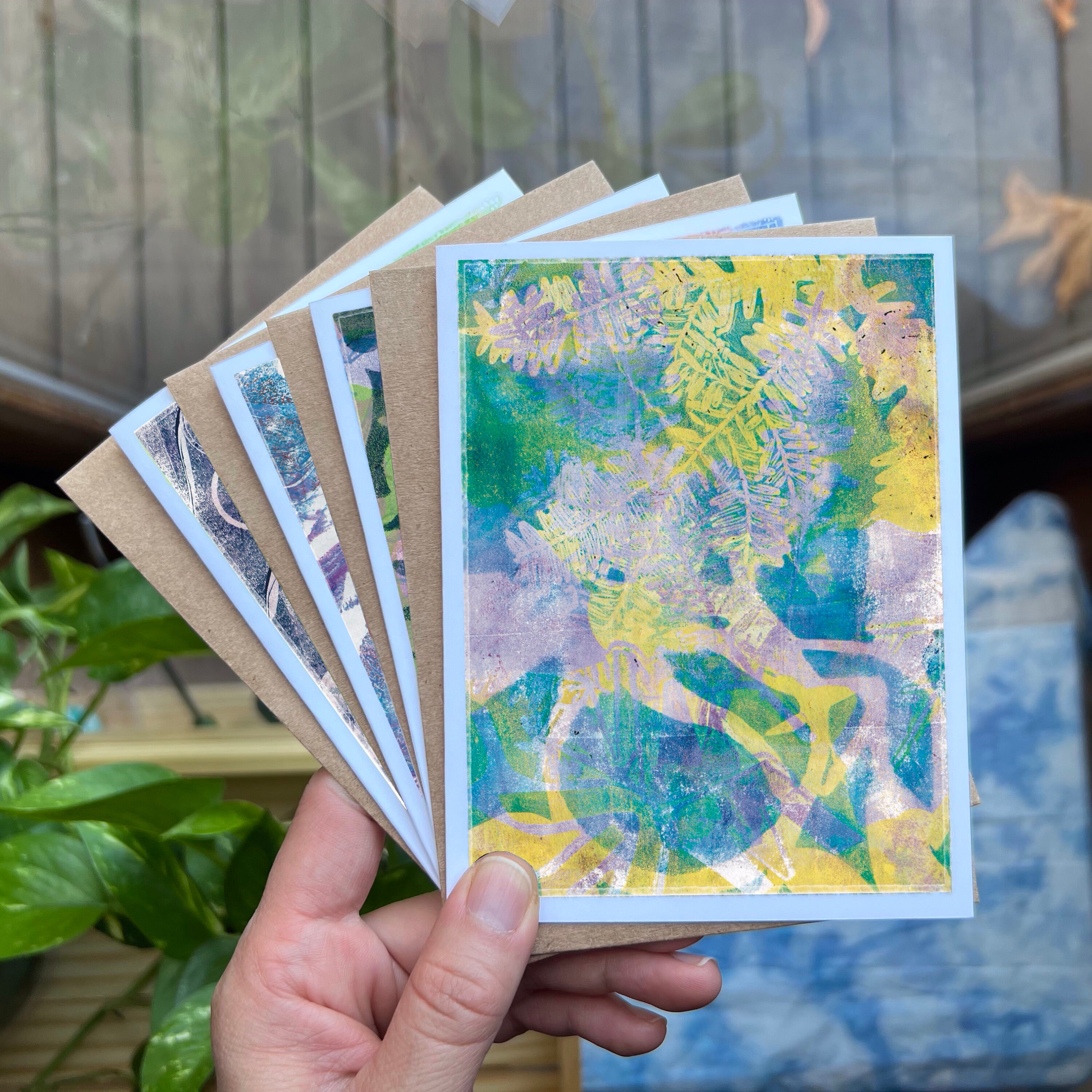 Unique Botanical Spring Card Set, Nature Imprints, Blank Inside, Images ...
