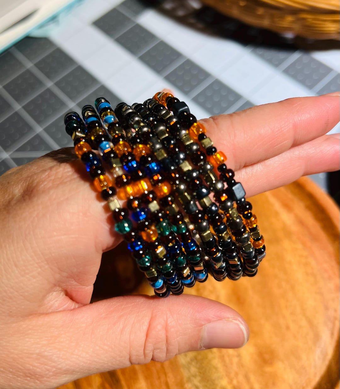Handmade 3 in 1 Multi-strand Memory Wire Boho & Hippie Style Bracelet ...