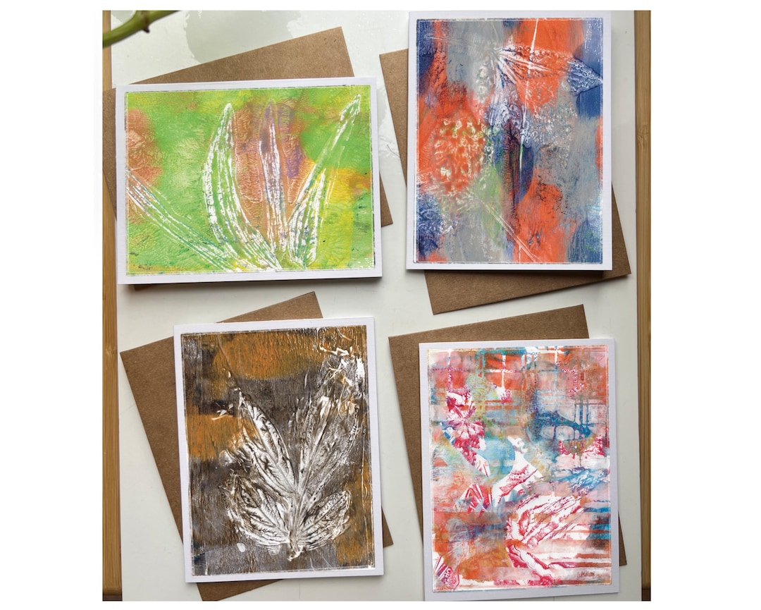 Nature Imprints Leaves Blank Cards Set Birthday Holiday - Etsy