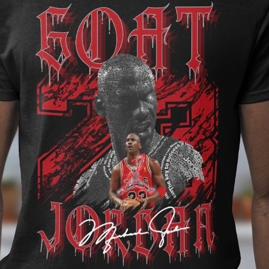 Michael Jordan #23 T-shirt: Made-to-order Black Tee - Etsy