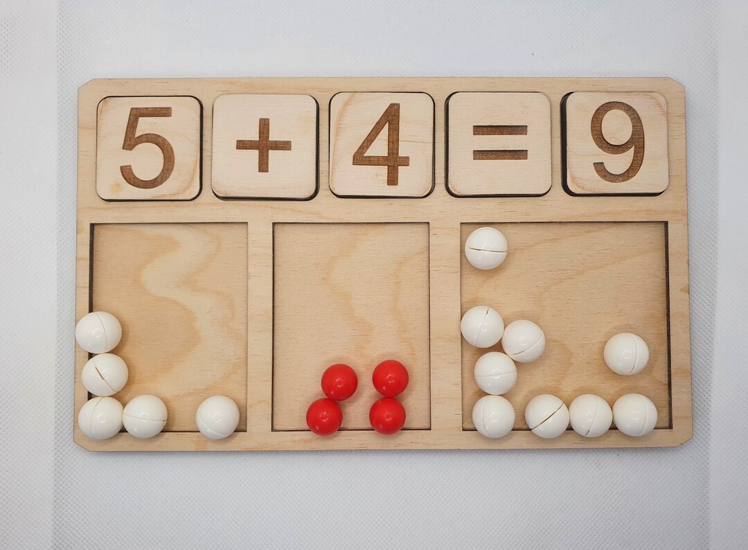 Wooden Maths Boards With Numbers and Symbols, Learning Through Play ...
