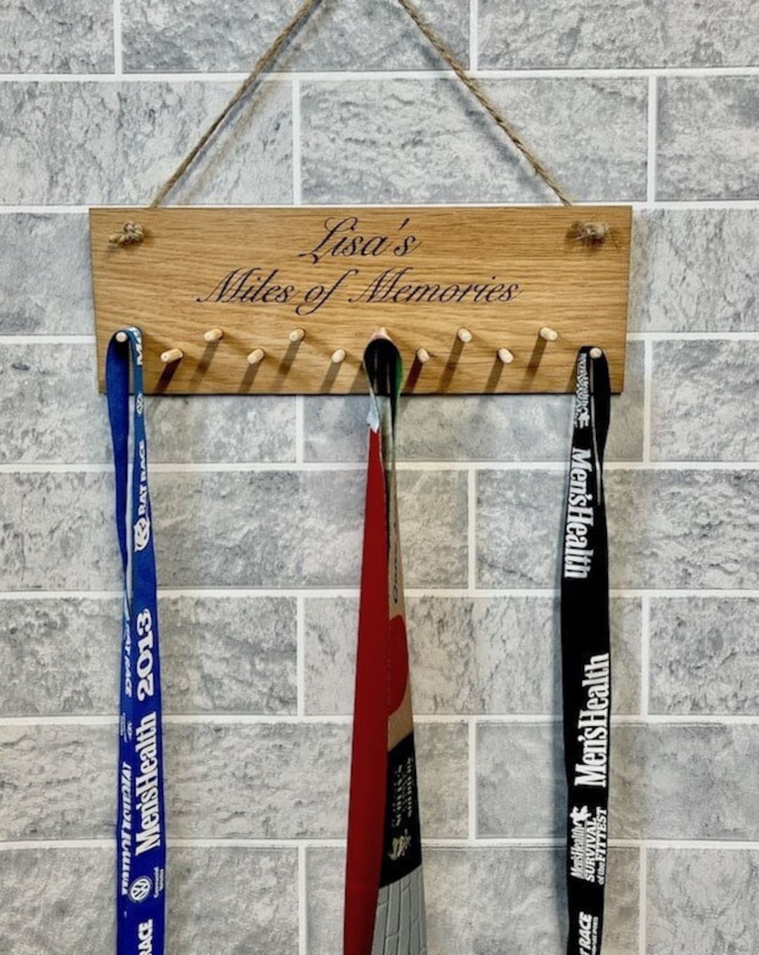 Personalised Medal Hanger, Wooden Medal Hanger, Custom Medal Display ...
