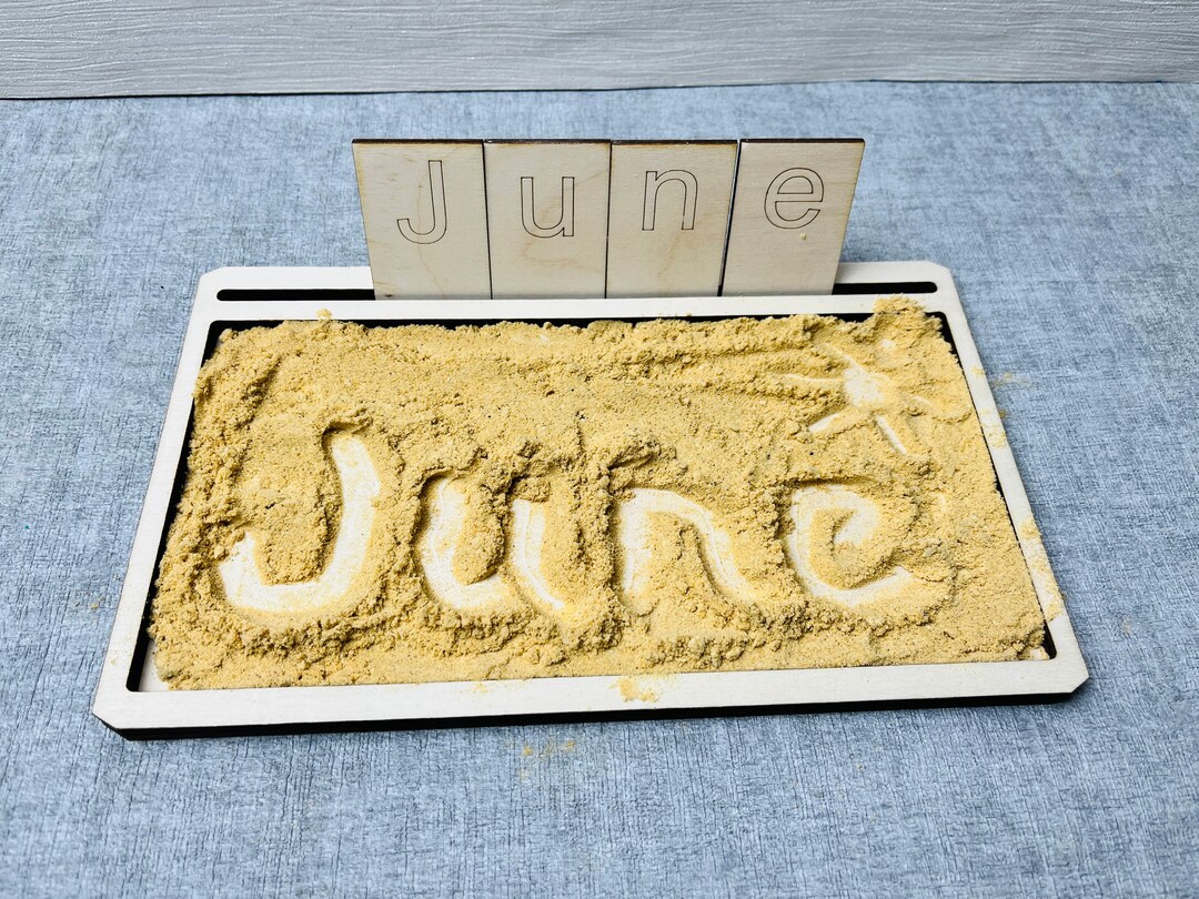 Sand Tracing Tray With Wooden Flash Cards, Learn to Spell, Montessori ...