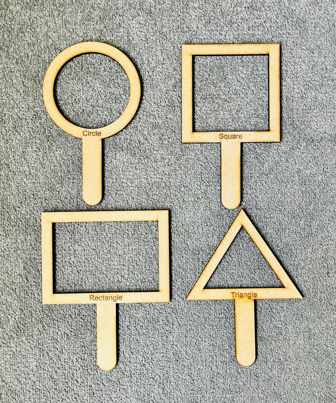 Shape Toys Wooden Shape Finders Shape Wands Preschool - Etsy