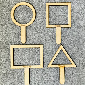 Shape Toys, Wooden Shape Finders, Shape Wands, Preschool Learning ...