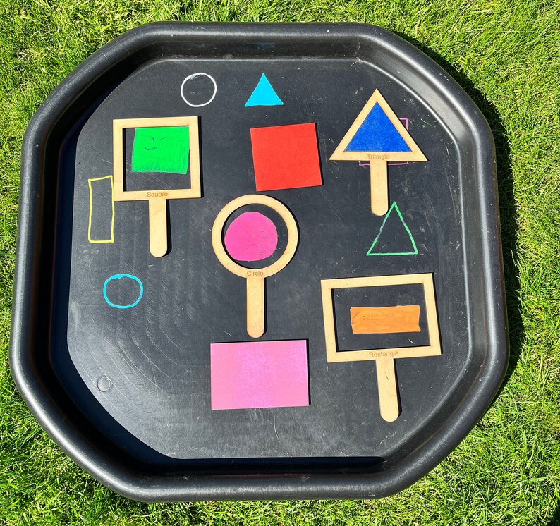 Shape Toys Wooden Shape Finders Shape Wands Preschool - Etsy