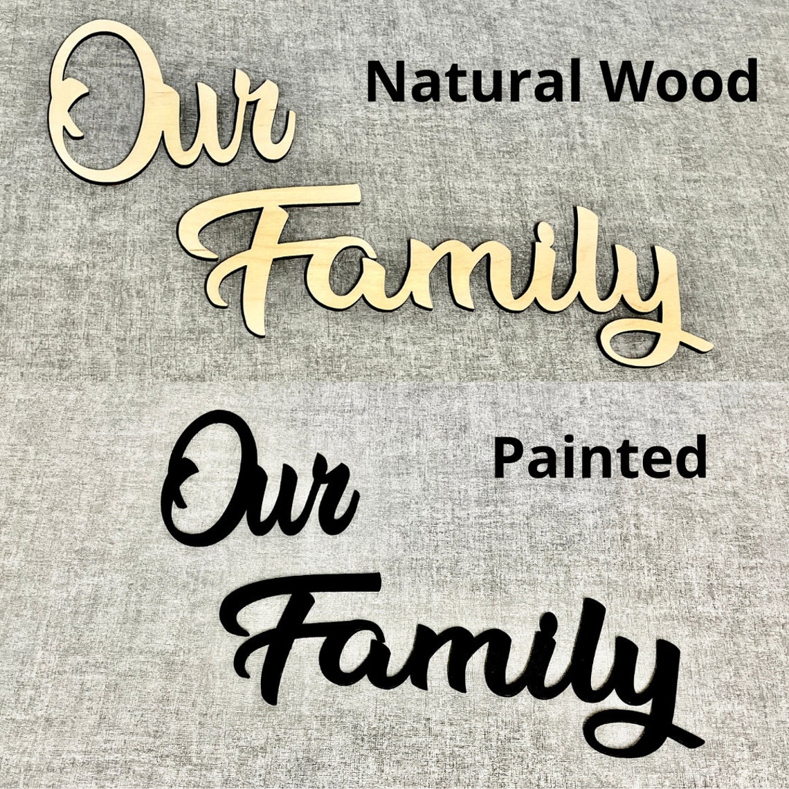 Wall Words Our Family Wall Art Family Wall Art Text Our - Etsy