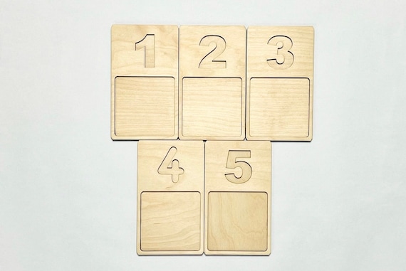5 Wooden Number Trays Wooden Number Tiles Children's - Etsy UK
