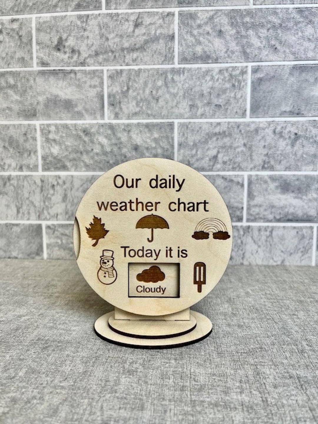 Wood Weather Chart, Personalised Wooden Weather Board, Children's ...