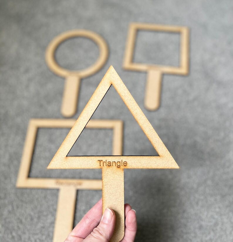 Shape Toys Wooden Shape Finders Shape Wands Preschool - Etsy