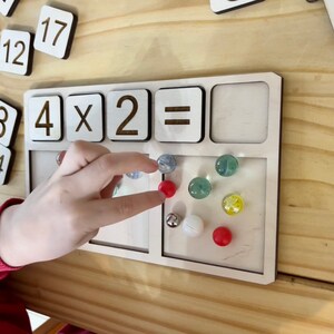 Wooden Maths Boards With Numbers and Symbols, Learning Through Play ...