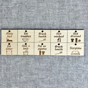 Personalised Wooden Daily Routine Chart, Kids Daily Routine Board ...