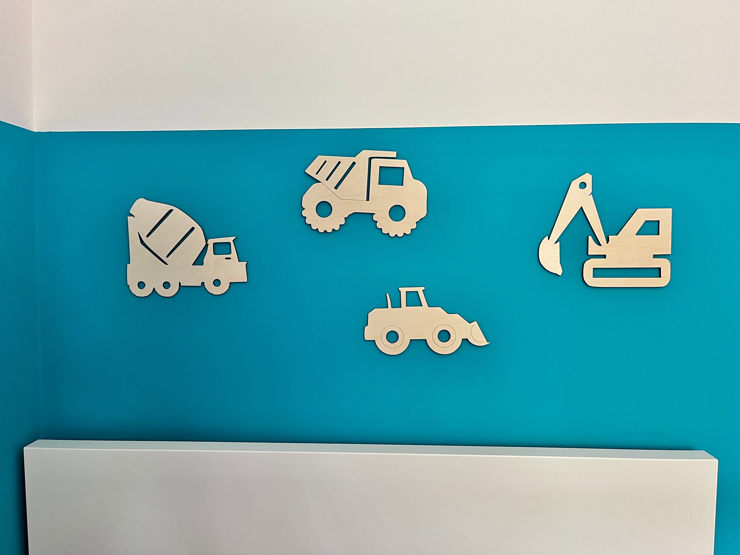 Large Construction Shapes Kids Bedroom Decor Digger Nursery - Etsy
