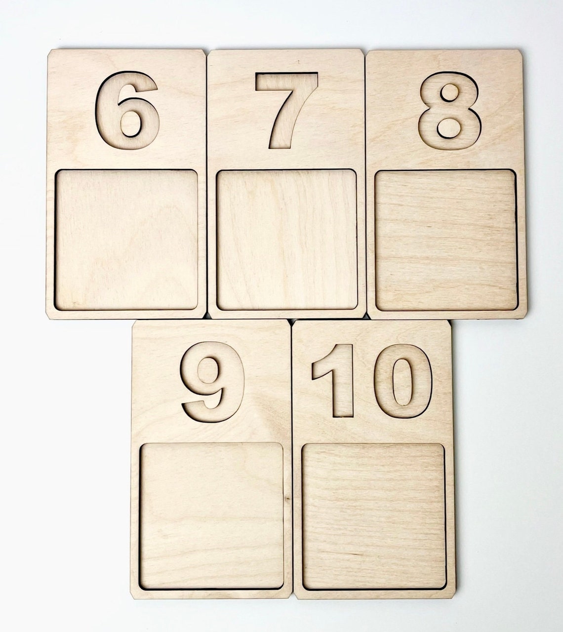Wooden Number Trays for Counting - Wooden Number Boards, Counting Trays ...