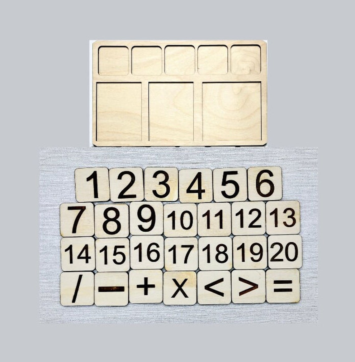 Wooden Maths Boards With Numbers and Symbols Learning Through - Etsy UK