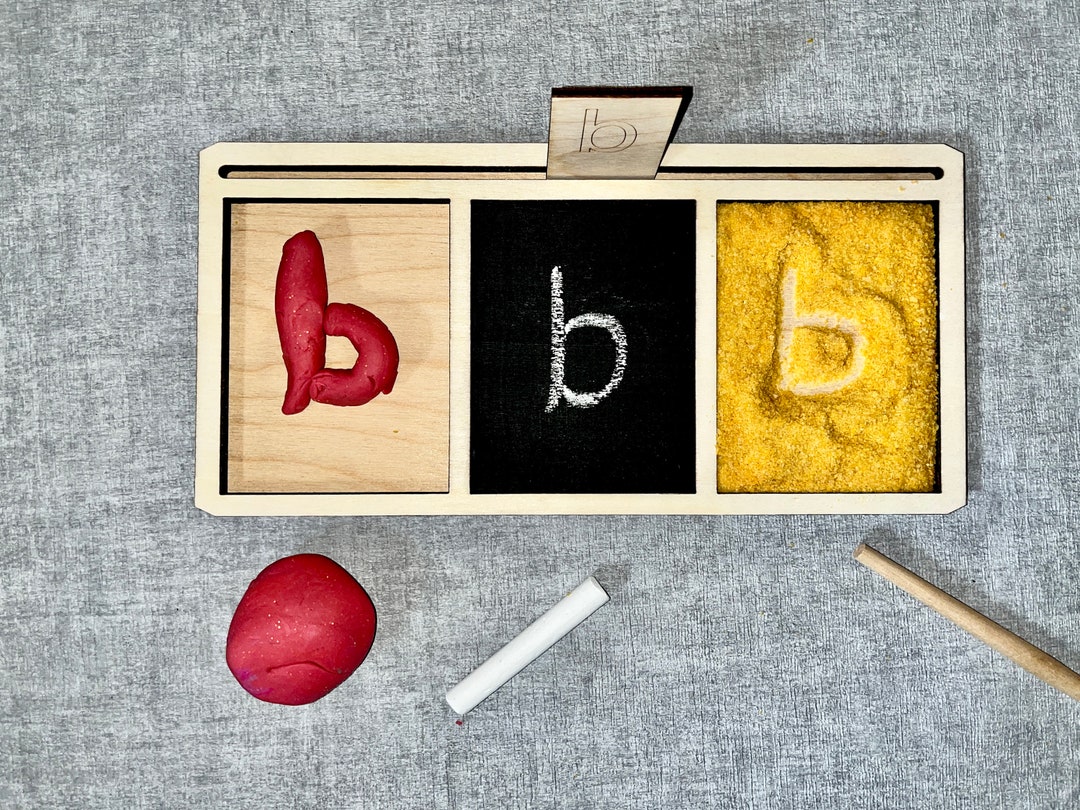 Wooden Flash Card Tray, Sand Tracing Tray, Montessori Sand Board, Learn ...