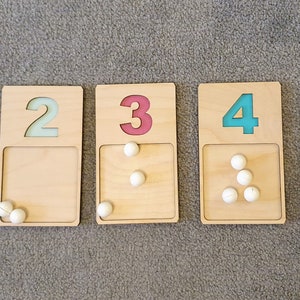 Wooden Number Trays for Counting - Wooden Number Boards, Counting Trays ...