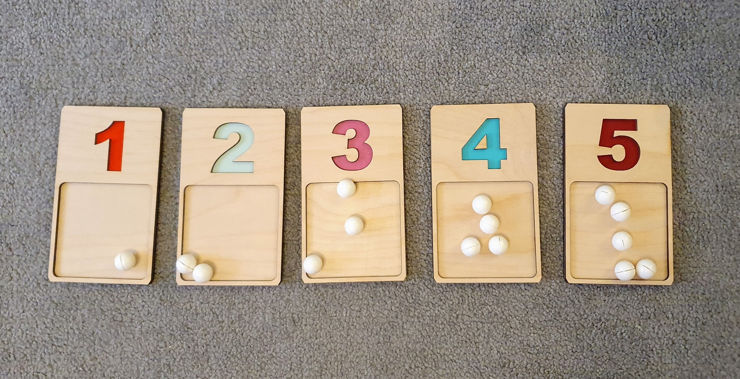 Wooden Number Trays for Counting Wooden Number Boards | Etsy UK