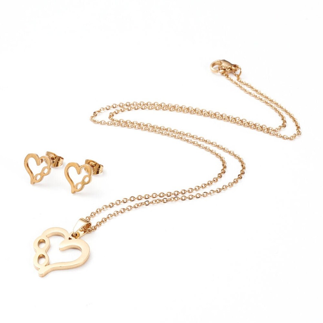 Polyamory Infinity Heart Necklace and Earrings Set, Discreet ...