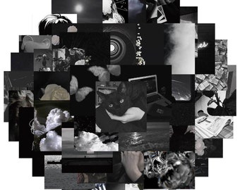 Aesthetic Black Stickers - Etsy