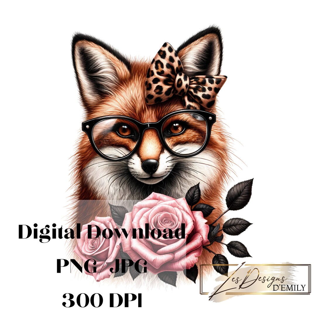 Fox, Cute Fox Clipart, Forest Animals Fox PNG, Fox and Roses Flowers ...