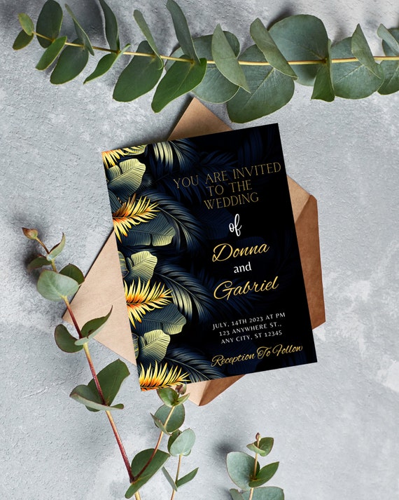 Gold Wedding Card Wedding Invitation Card Wedding Card - Etsy