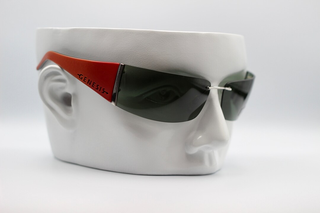 2000s Genesis Italian Dream Mod:dogmar Rimless Unisex Wrap Sunglasses ...