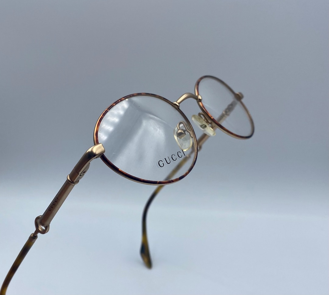 Gucci 90s Unique Eyeglasses Gold&tortoise NOS - Etsy