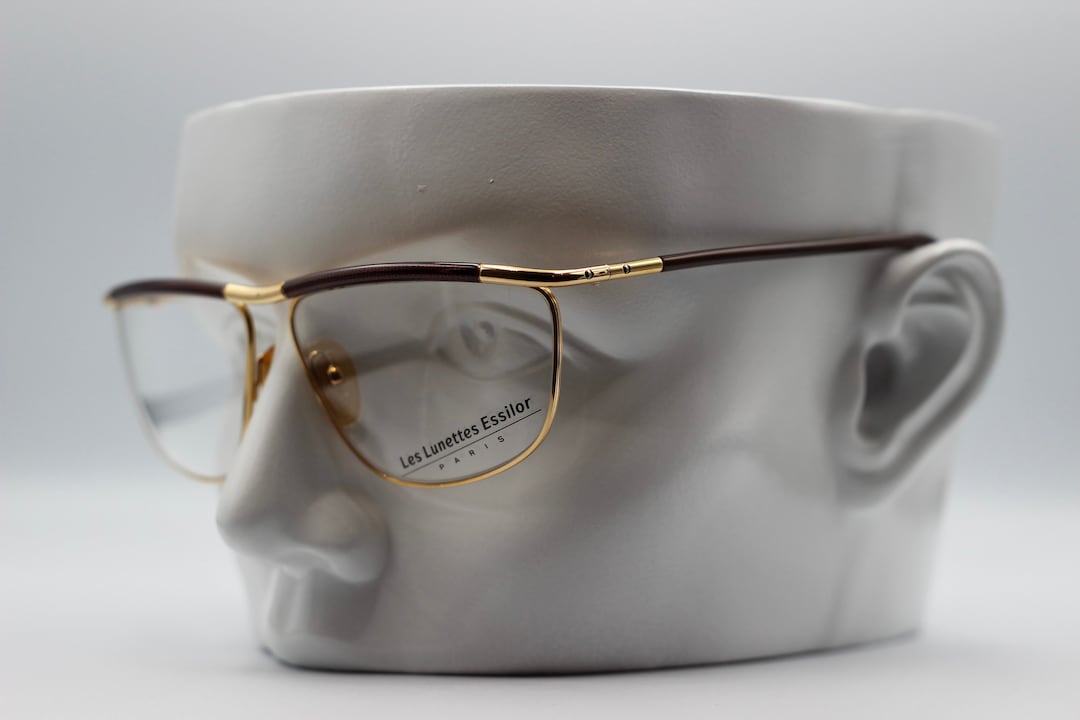 90s Les Lunettes Essilor Paris Gold Metal Eyeglasses NOS - Etsy