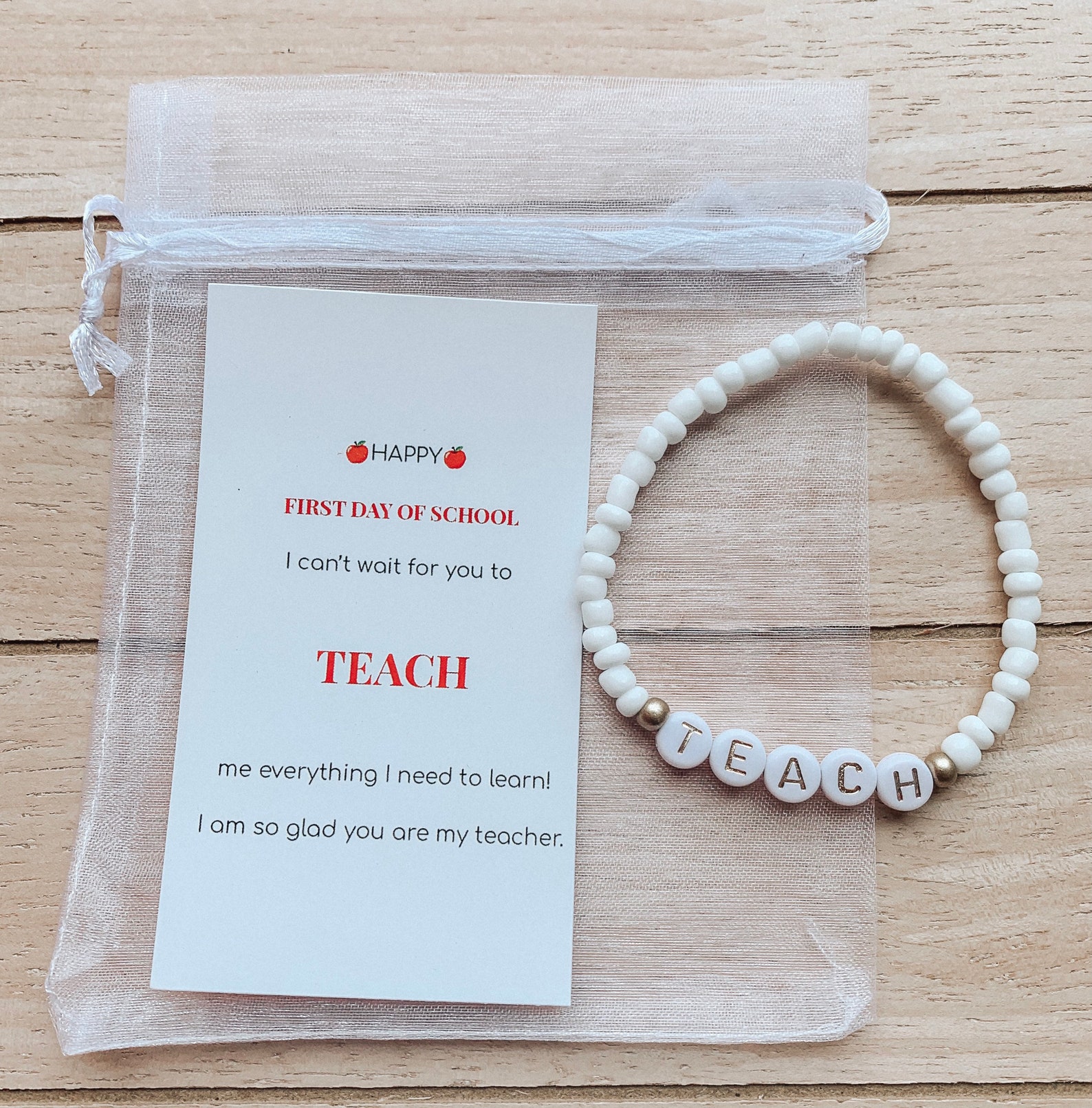 Teach Bracelet for Back to School | Etsy