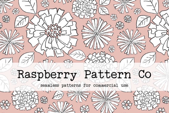 Boho Floral Neutral Vintage Seamless Pattern for Commercial | Etsy