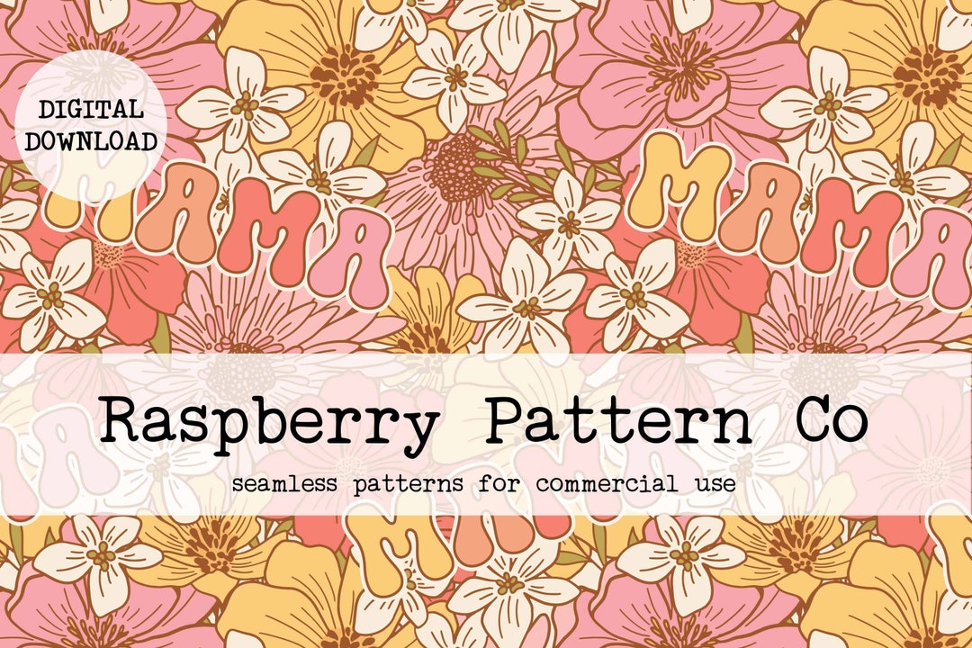 Mama Hand Drawn Floral Daisy Seamless Pattern, Floral Mama Seamless ...