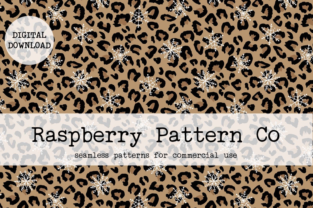 Snowflake Leopard Seamless Pattern, Christmas Seamless Repeat Pattern ...