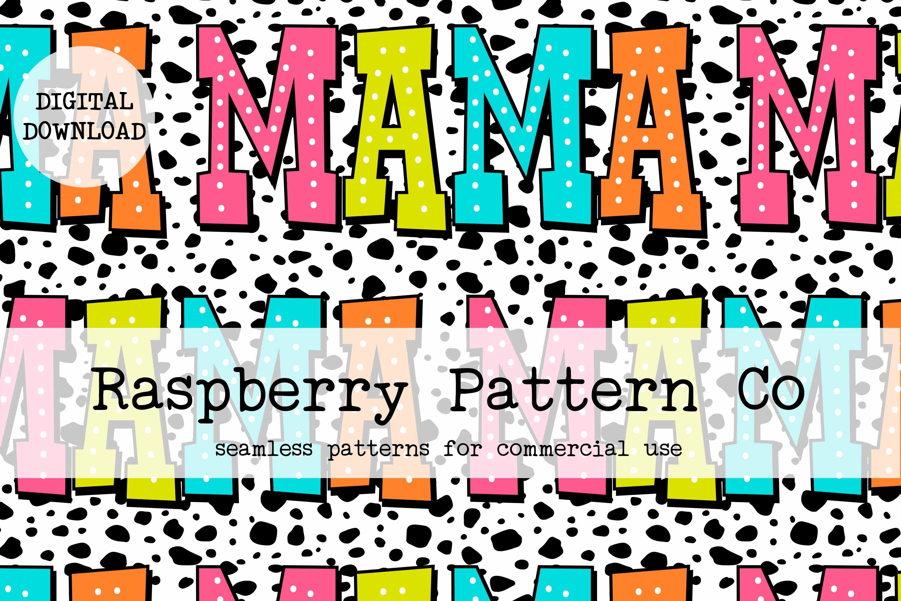Mama Rainbow Dalmatian Spot Seamless Pattern, Mini Rainbow Seamless ...