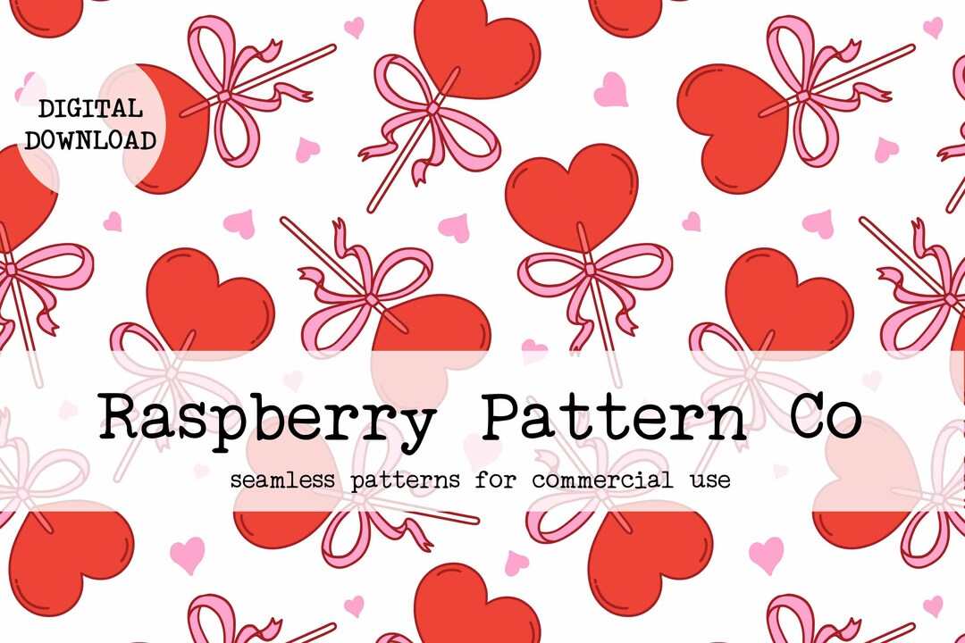Valentine Coquette Heart Pop Seamless File,coquette Valentine Candy ...