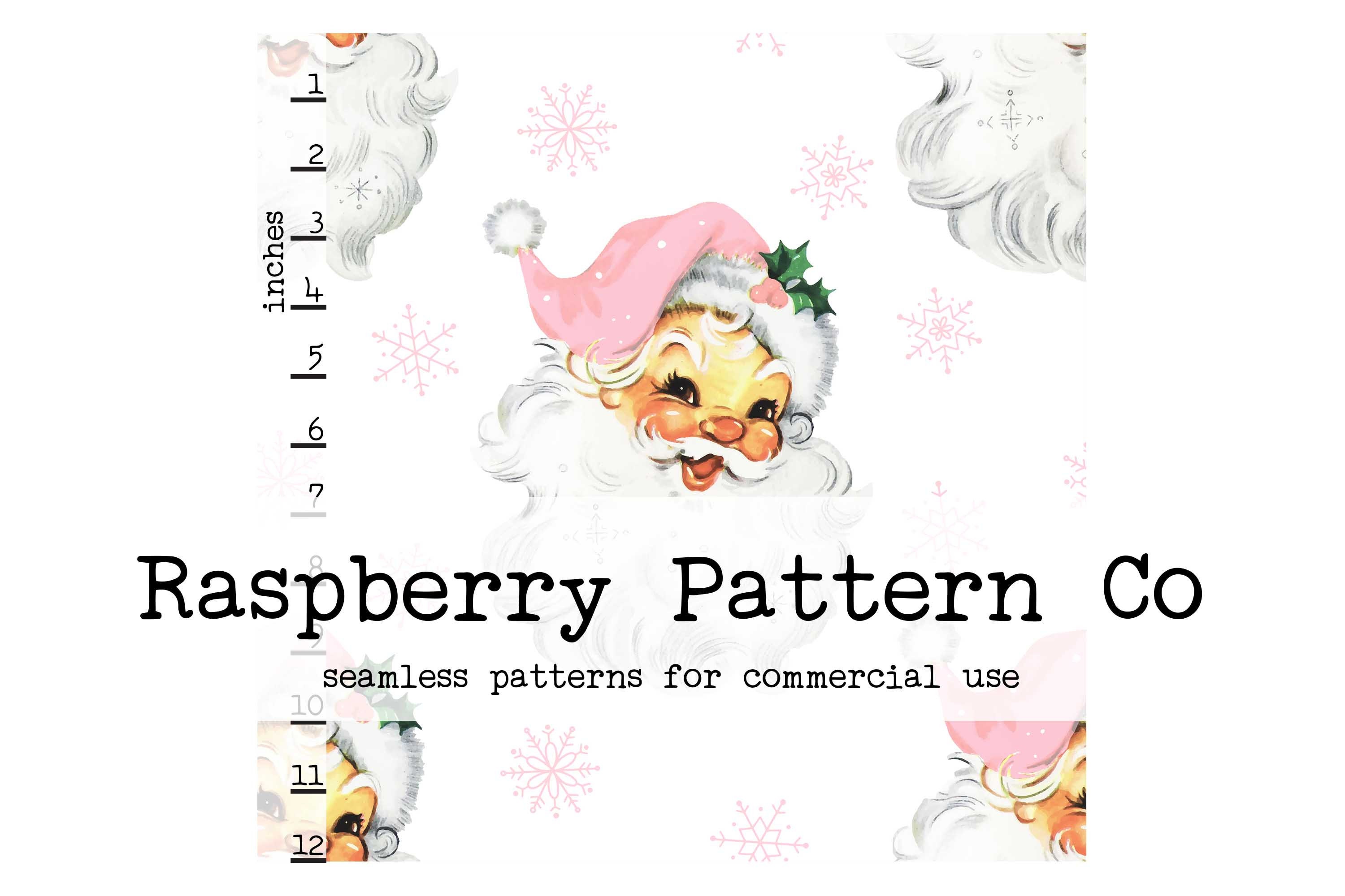 Pink Retro Vintage Santa Seamless Pattern for Commercial Use | Etsy
