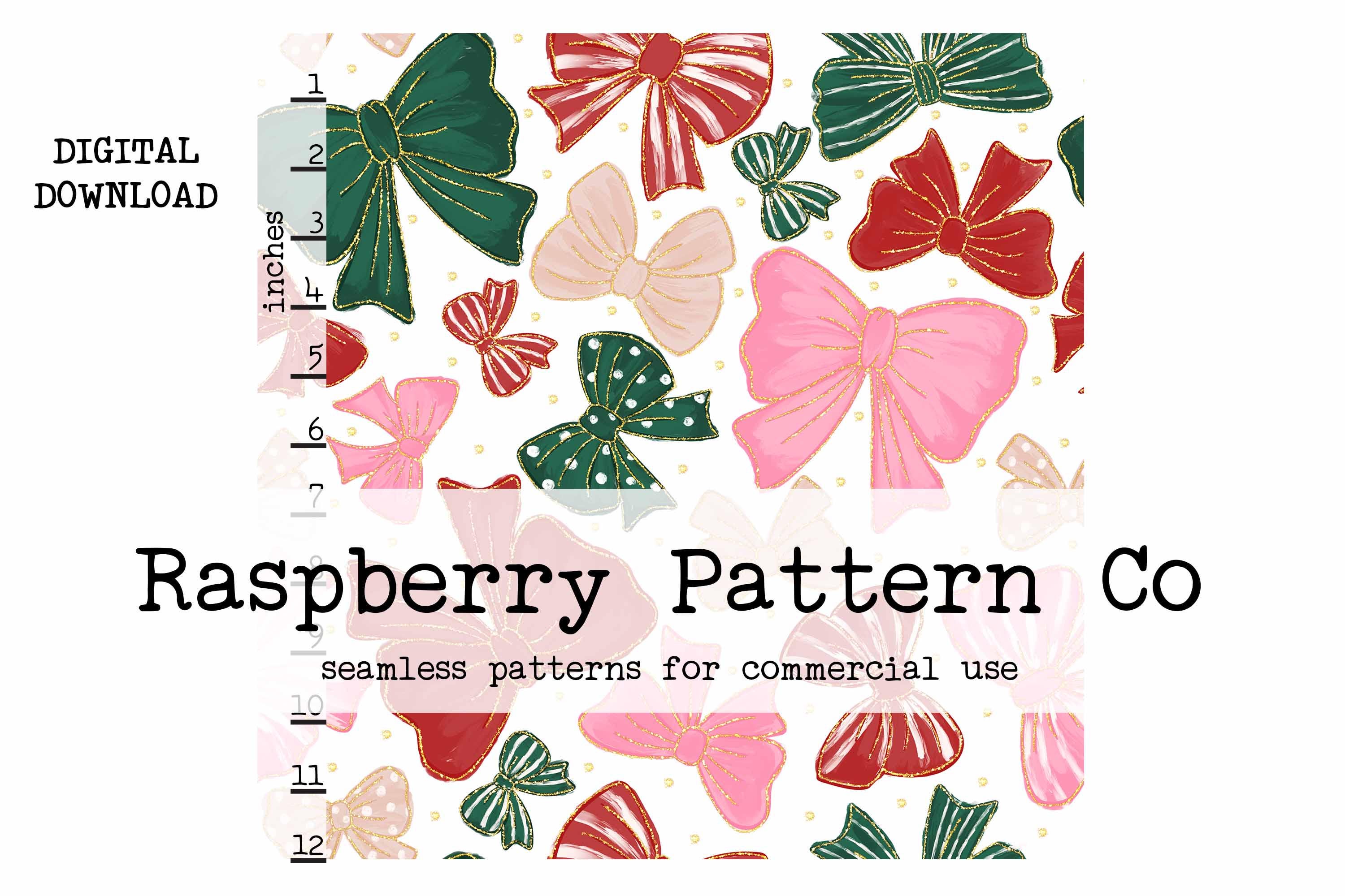 Preppy Christmas Coquette Bows Seamless File, Messy Coquette Seamless ...