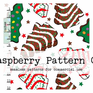 Christmas Tree Cakes Seamless Pattern File, Christmas Cakes Seamless ...