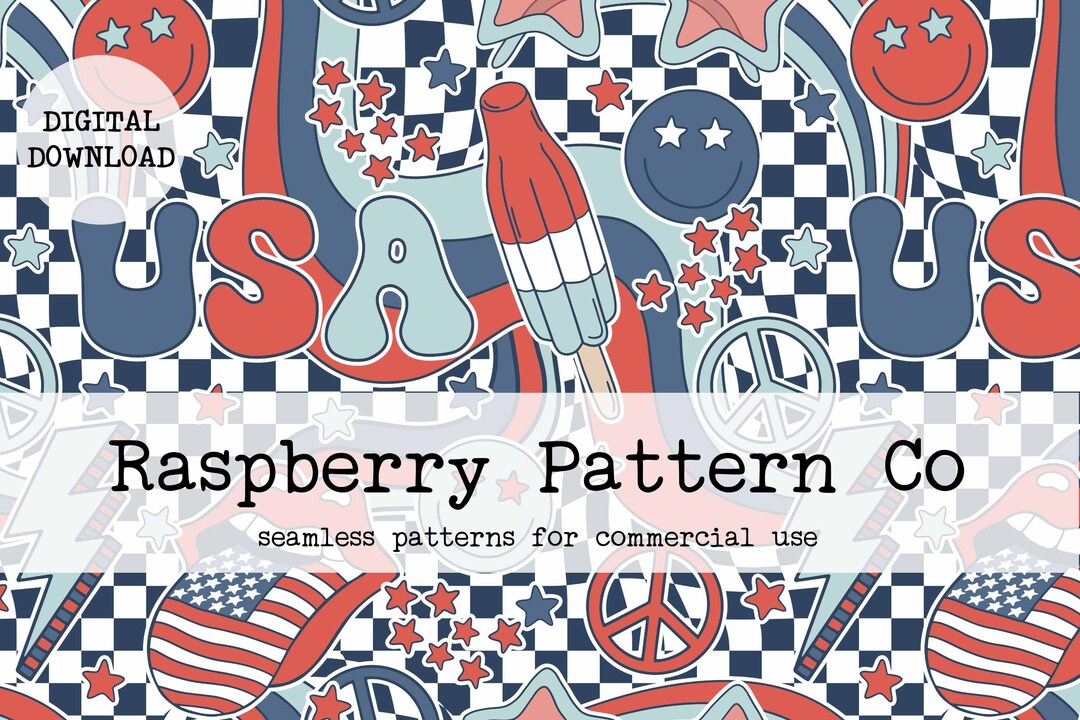 Retro Patchwork Seamless File, Patriotic Patchwork Digital Paper, USA Collage Seamless, Stars ...