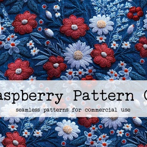 Embroidery Seamless File, Patriotic Floral Embroidery Seamless, Boho ...